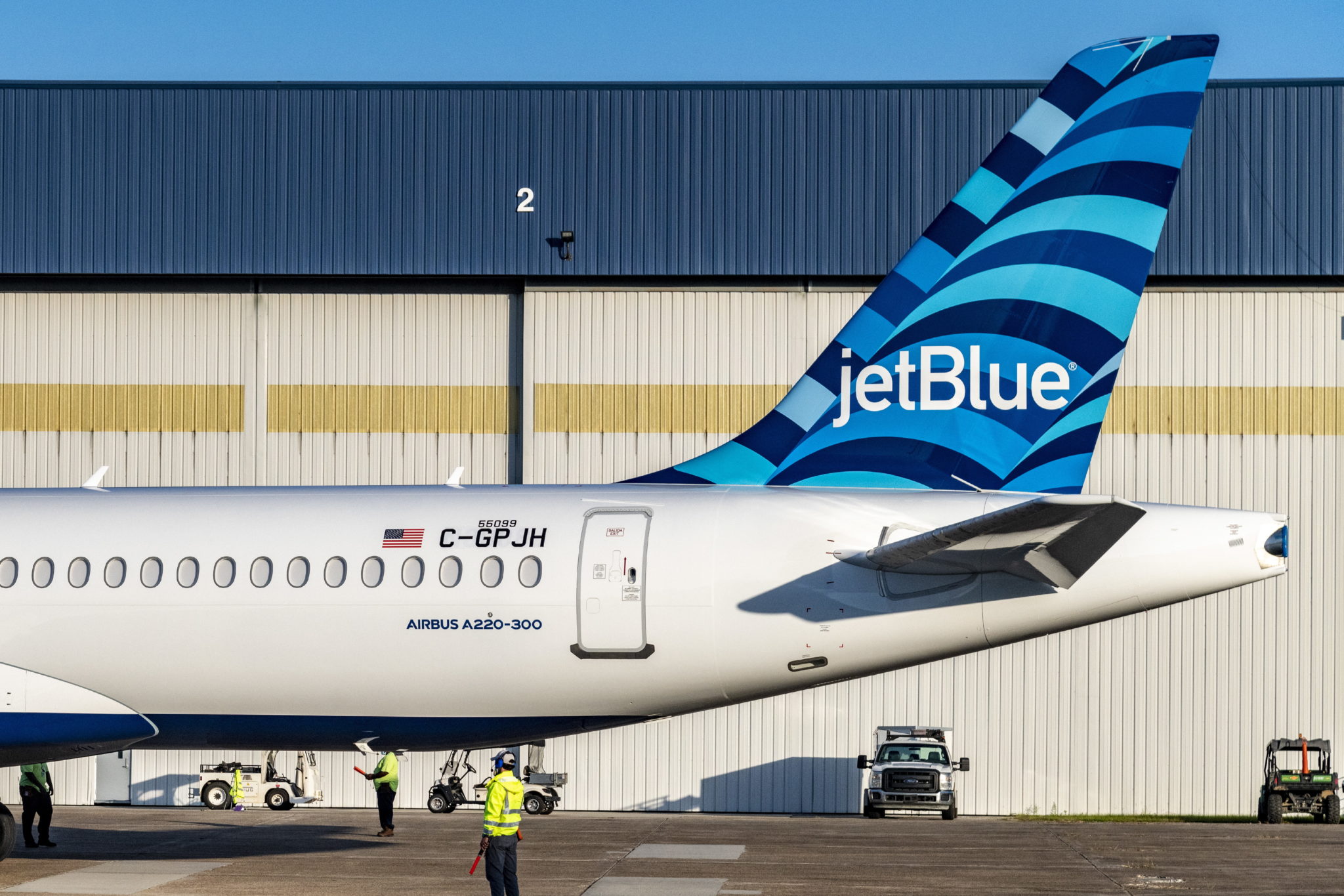 JetBlue's first A220 emerges with a new tail design | PaxEx.Aero