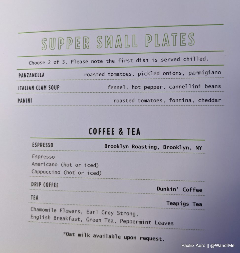 Second meal menu | PaxEx.Aero